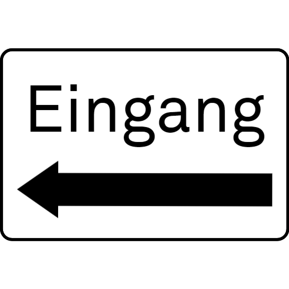 Eingang mit Pfeil nach Links| Online bestellen!